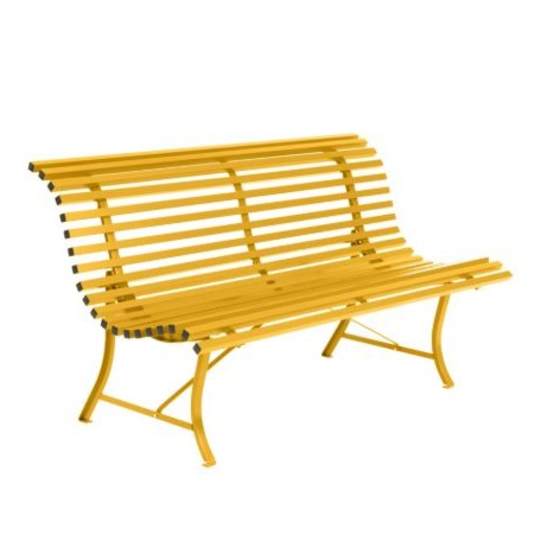 Banc de jardin acier miel 3 places Louisiane Fermob - Jardiland