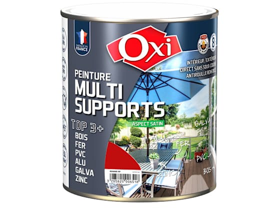 Pintura multi-soportes rojo vivo RAL 3020 2,5 L - OXI - Jardiland