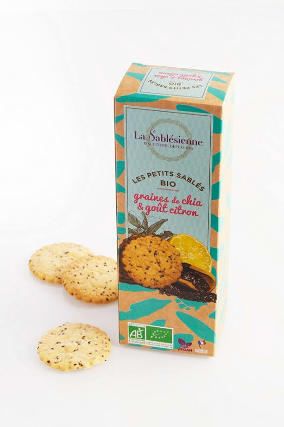 La Sablésienne - Sablé bio Limón-semillas de Chia - estuche 110 g ...