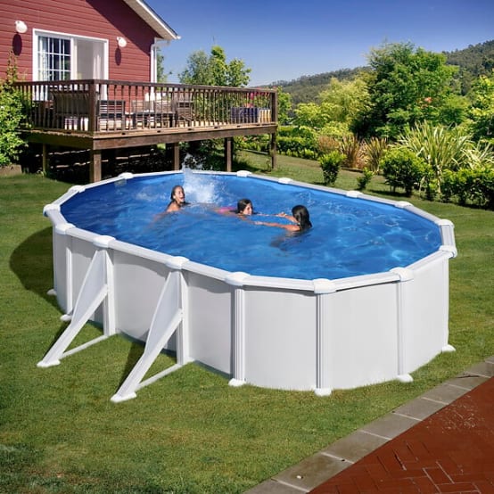 Piscina elevada Atlantis Acero Blanco 5,27 x 3,27 H 1,32 m - GRE ...