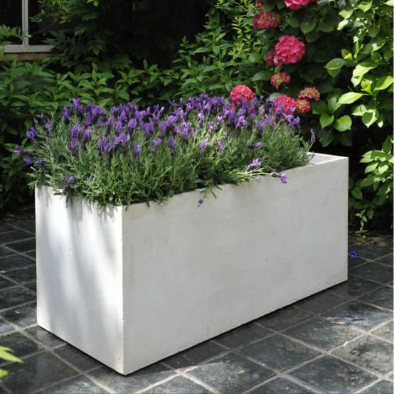 Macetero de fibra de tierra Clayfibre L60 H30 cm blanco - Jardiland