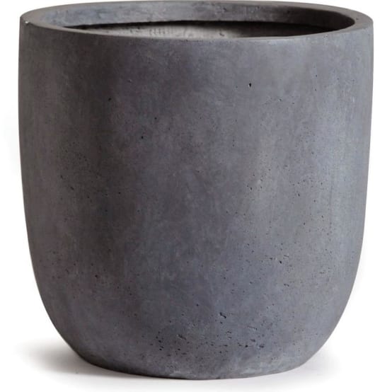 Maceta de fibra de tierra Egg Ø34 H33 cm antracita - Jardiland