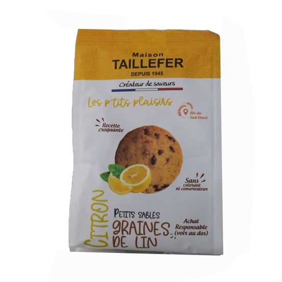 Sablés citron et graines de lin sachet 97g - Maison Taillefer - Jardiland
