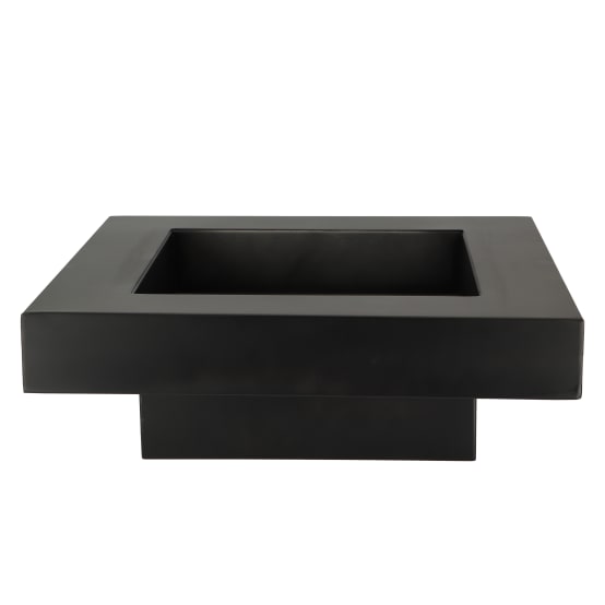 Brasero à bois carré en acier noir - L.57 x l.57 x H.19.2 cm - Jardiland