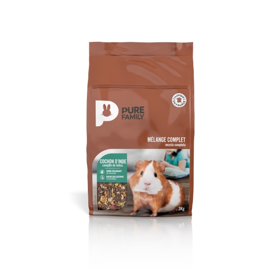Pure Family - Mélange complet pour cochon d'Inde 3 kg - Jardiland