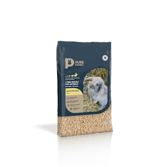 Litière petits mammifères rafle maïs 10 L - PURE FAMILY - Jardiland