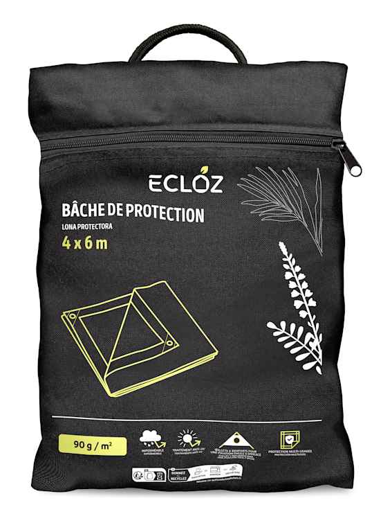 Lona exterior poliéster Marrón 6 x 4 m - Ecloz - Jardiland