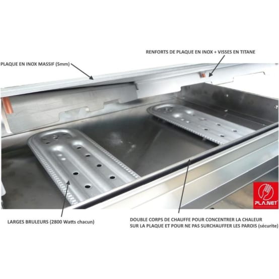 Plancha CHEF 80 Lisse Rainurée - PLANCHA PLANET - Jardiland