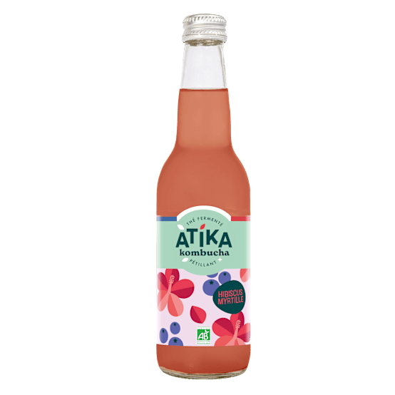 Kombucha Hibiscus Myrtille Bio 33cl Atika - Jardiland