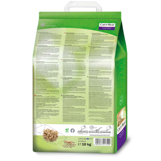 Arena vegetal aglomerante para gatos Smart Pellets 10 kg 20 L - CAT'S BEST - Jardiland