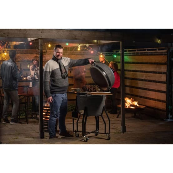 Barbecue Kamado Acier Inoxydable Gris Ø 46 cm – GRILL GURU - Jardiland