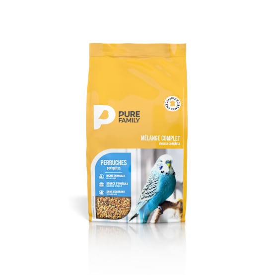 Pure Family - Mélange complet pour perruche 1 kg - Jardiland