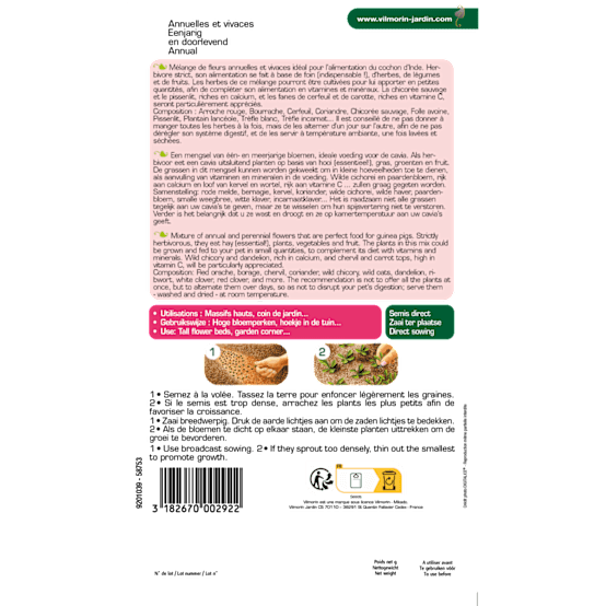 Mélange de fleurs pour Cochons d'Inde serie 2 sachet graines 12 g ...
