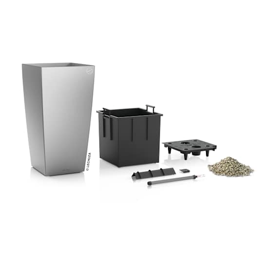Cubico Premium 40 - kit complet, argent métallisé Lechuza - Jardiland