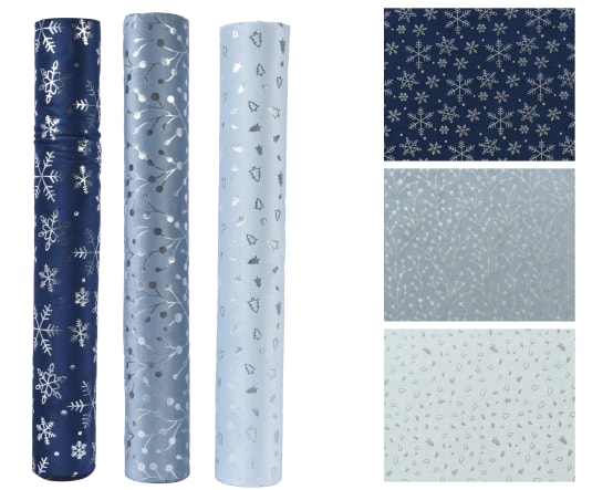 Papier Cadeau Poly Baie Floc Sapin 3 Assortis - Jardiland