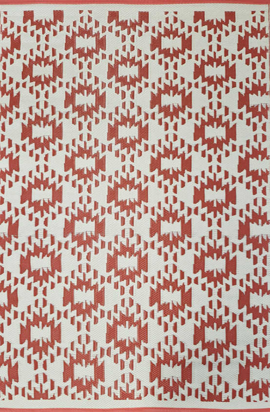 Tapis extérieur rectangle 180x120cm imprimé Ikat Grenade ECLOZ - Jardiland