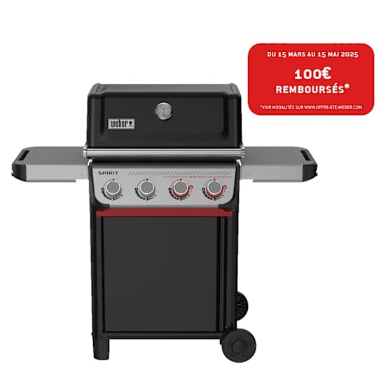 Barbecue à gaz 4 brûleurs acier avec plancha Spirit E-425 Weber - Jardiland