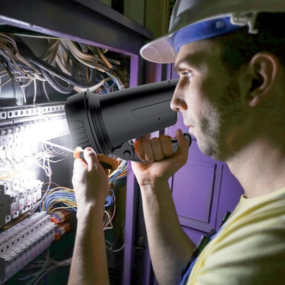 Projecteur de chantier LED IP20, 200 Lumens, rechargeable, 6500K, Blanc ...